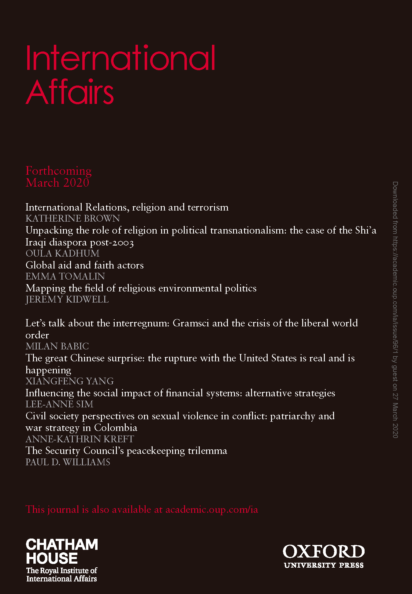 International Affairs - Volume 96, Issue 2, March 2020 - Derecho ... International Affairs - Volume 96, Issue 2, March 2020 - Derecho ...