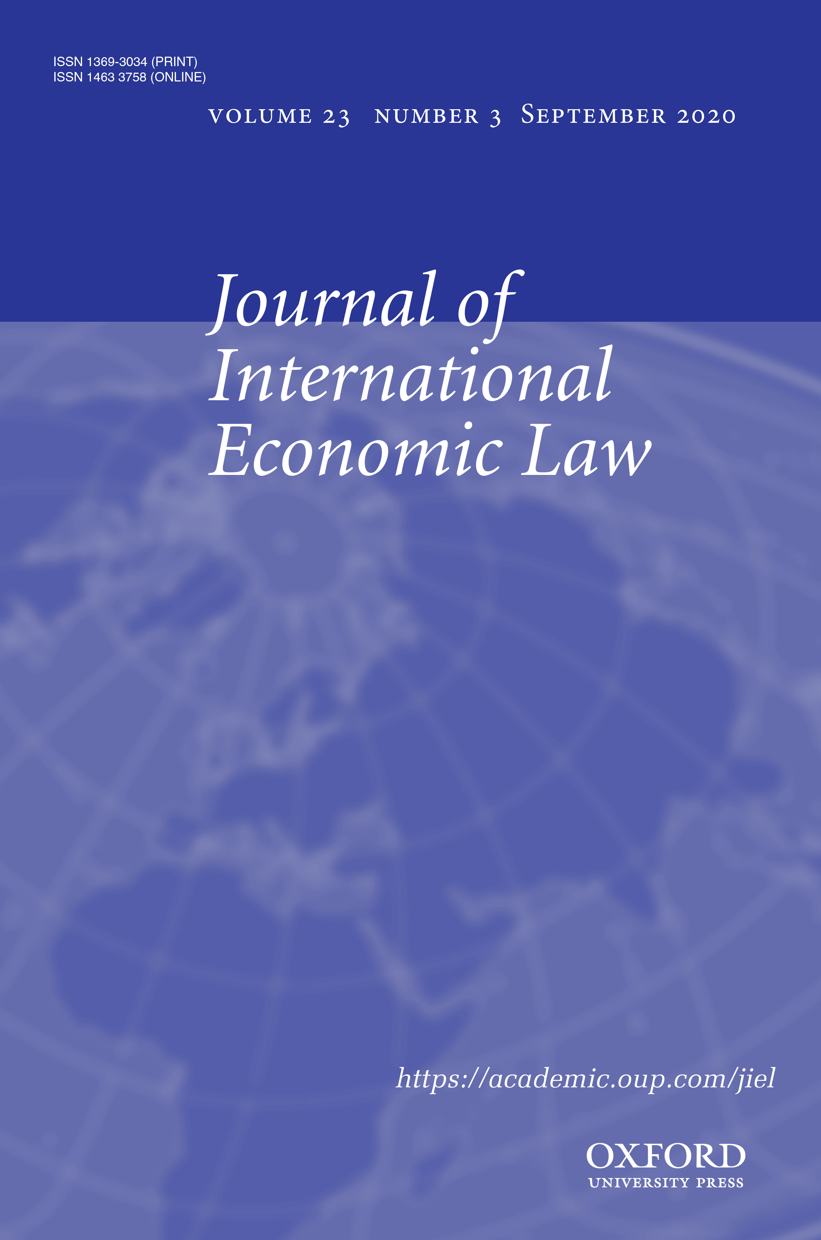 Journal of International Economic Law - Volume 23, Issue 3, September ... Journal of International Economic Law - Volume 23, Issue 3, September ...